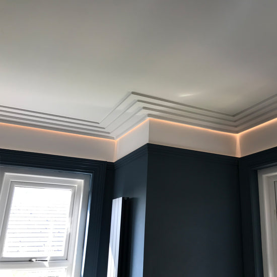Large 3 Step Art Deco Plaster Coving LPC075 | Plaster Ceiling Roses