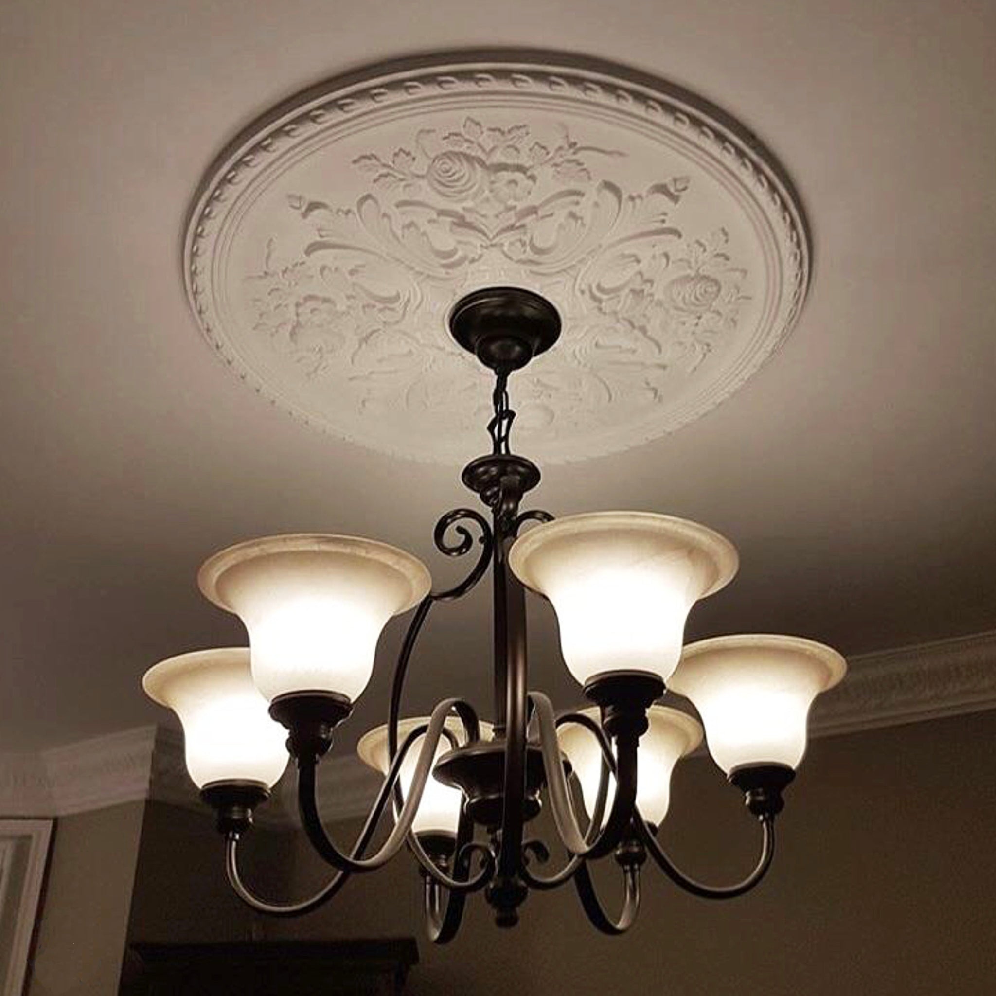 Wild Rose Plaster Ceiling Rose 830mm LPR007 | Plaster Ceiling Roses