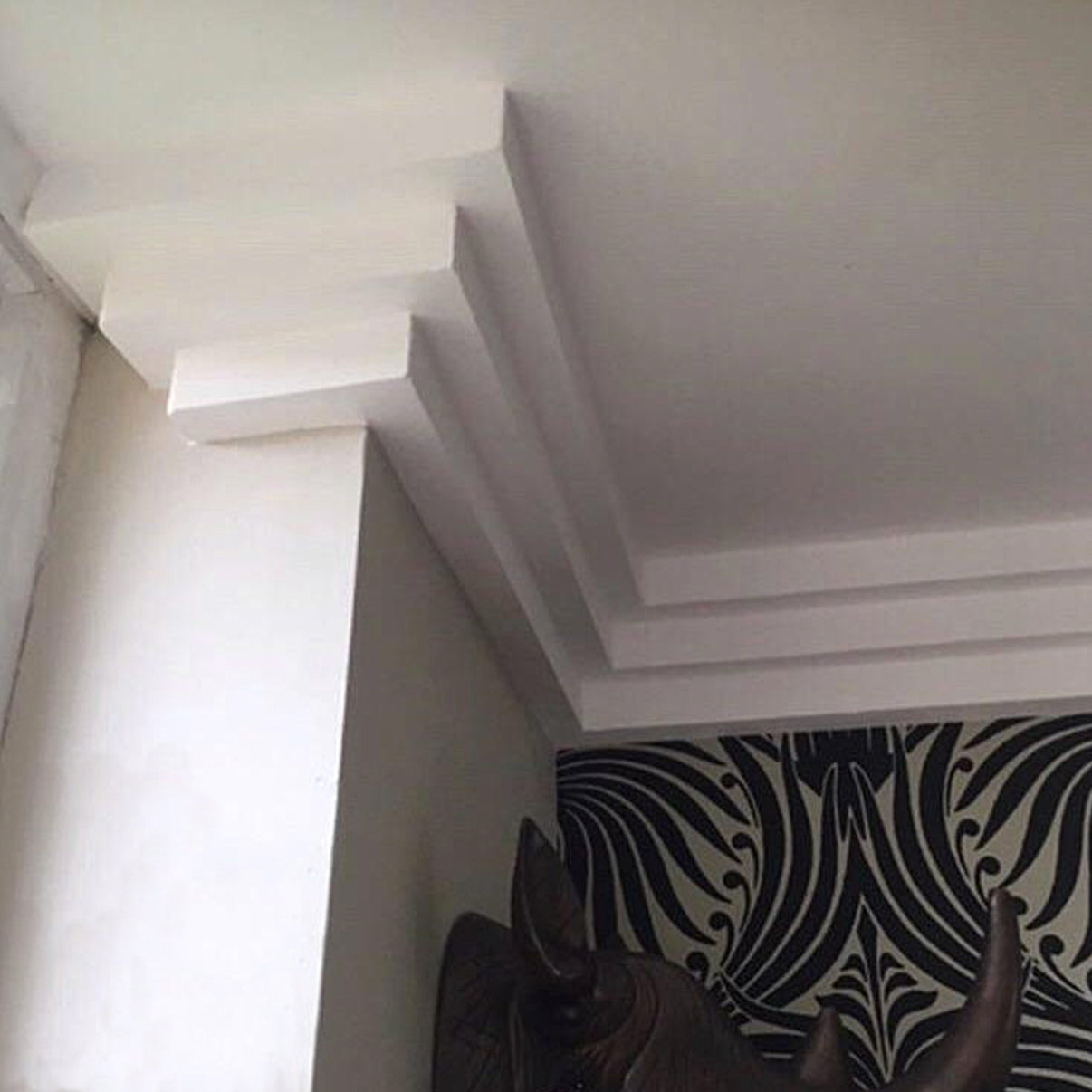 Three Step Art Deco Plaster Coving 115mm | Plaster Ceiling Roses